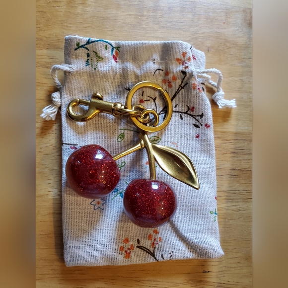 Accessories | Red Cherries Key Chainbag Charm | Poshmark